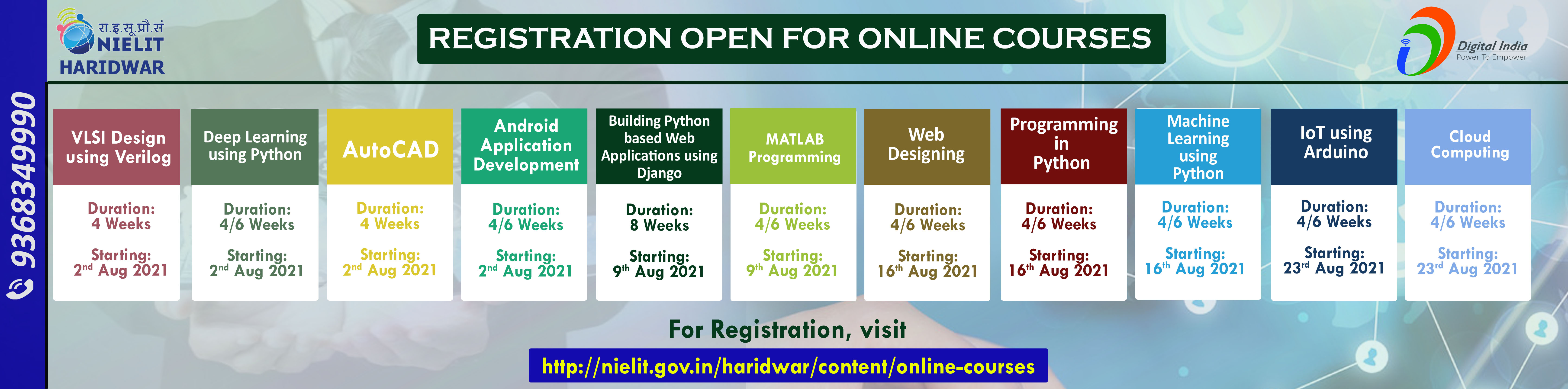 Courses for august | Government of India : National Institute of ...