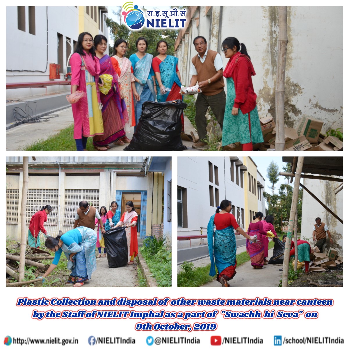 Plastic Collection and disposal of other waste materials near canteen ...