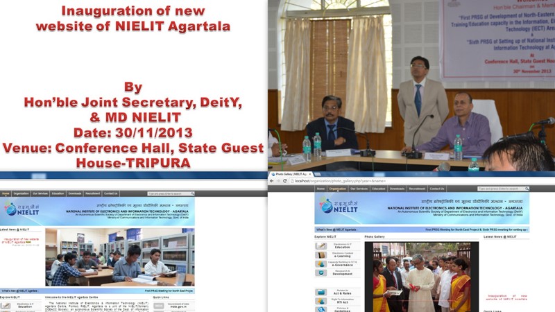 Launching of new version of Web site for NIELIT Agartala and review of NE project | Government ...